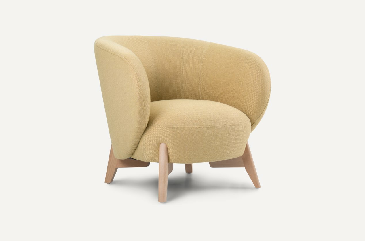 Кресло в гостиную мягкое Divan.ru Тилар Textile Sand, бежевое, рогожка, с подлокотниками