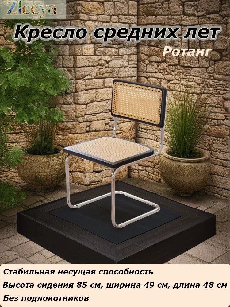 Стул в ретро-стиле с железными ножками, деревянным спинкой, подлокотниками .