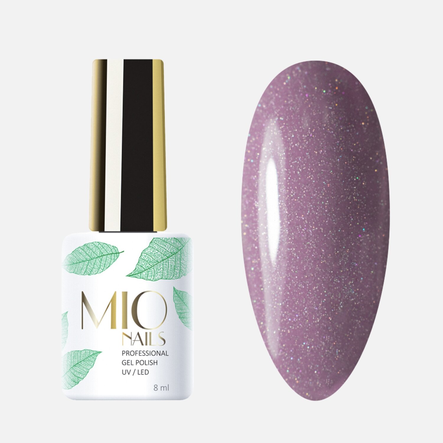 Гель-лак MIO Nails №F-22 Аметист 8 мл приглушённый фиолетово-розовый с мелким шиммером