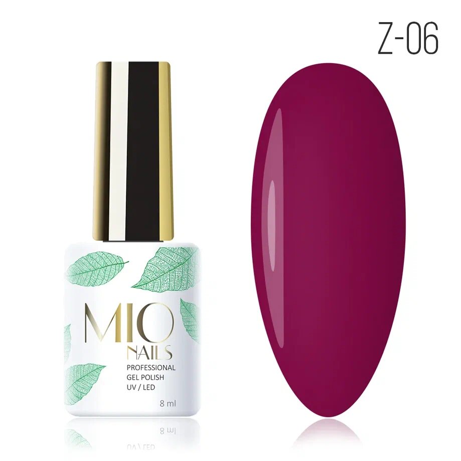 Гель-лак MIO Nails №Z-06 Малиновый сок 8 мл приглушённый тёмно-розовый оттенок