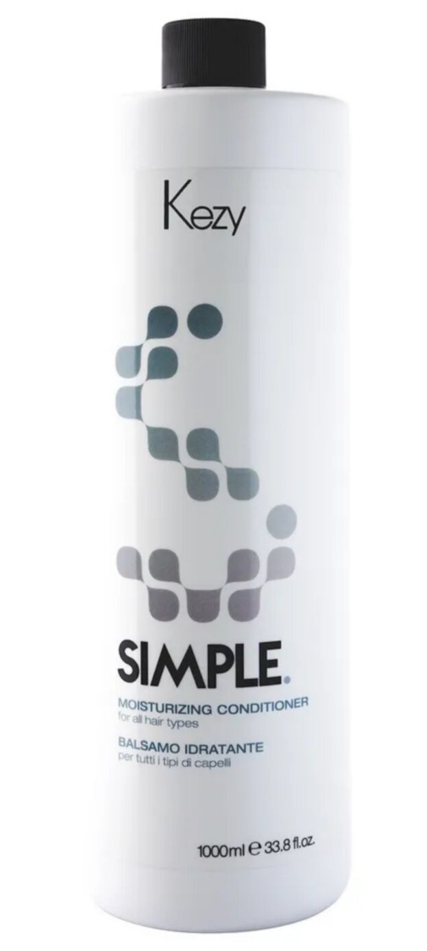 Бальзам увлажняющий для всех типов волос с керамидами профессиональный Moisturizing SIMPLE 1000 мл KEZY