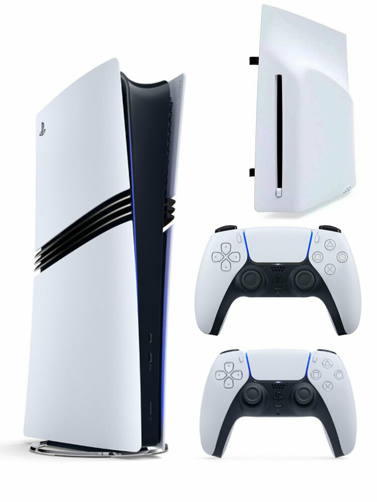 Sony PlayStation 5 Pro Digital Edition 2ТБ + Дисковод + Второй белый геймпад, вилка Type A