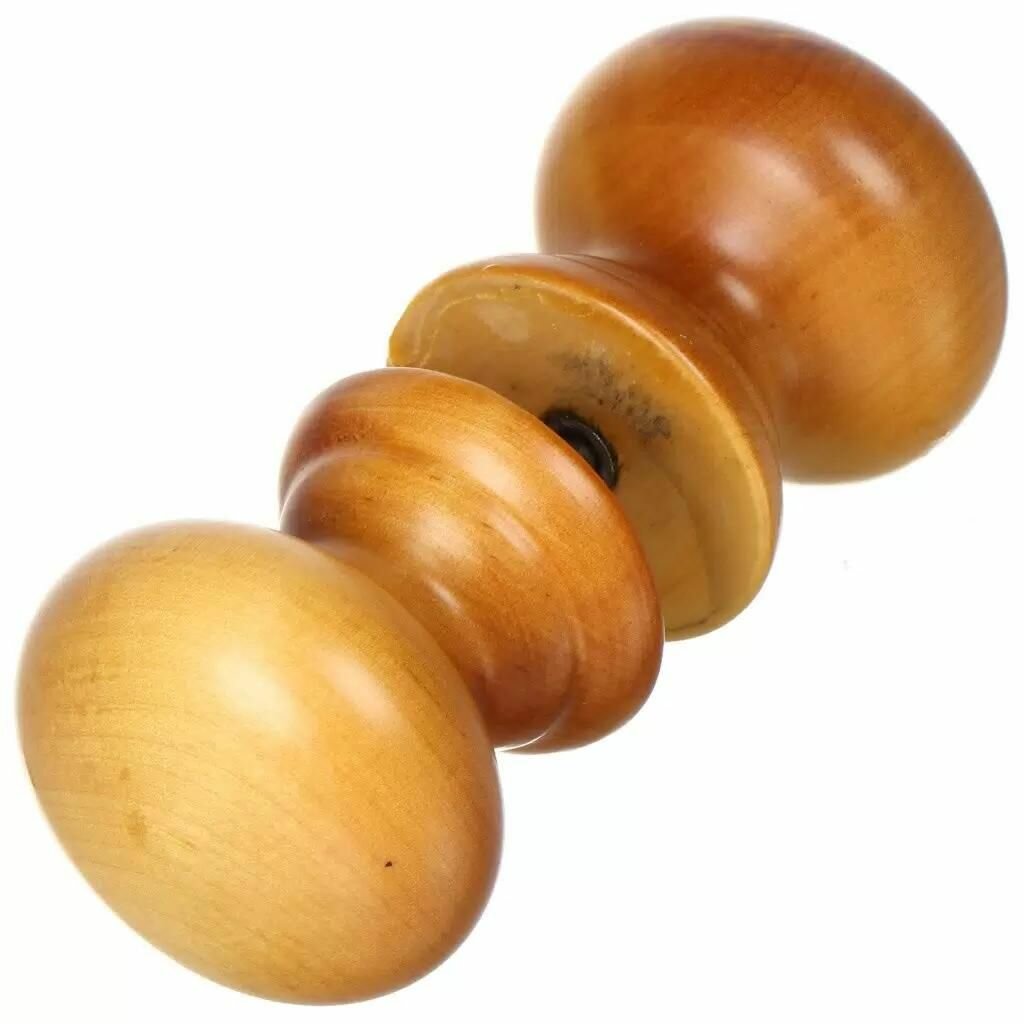 Ручка дверная Йошкар-Ола стационарная, без замка, круглая, карельская береза, дерево