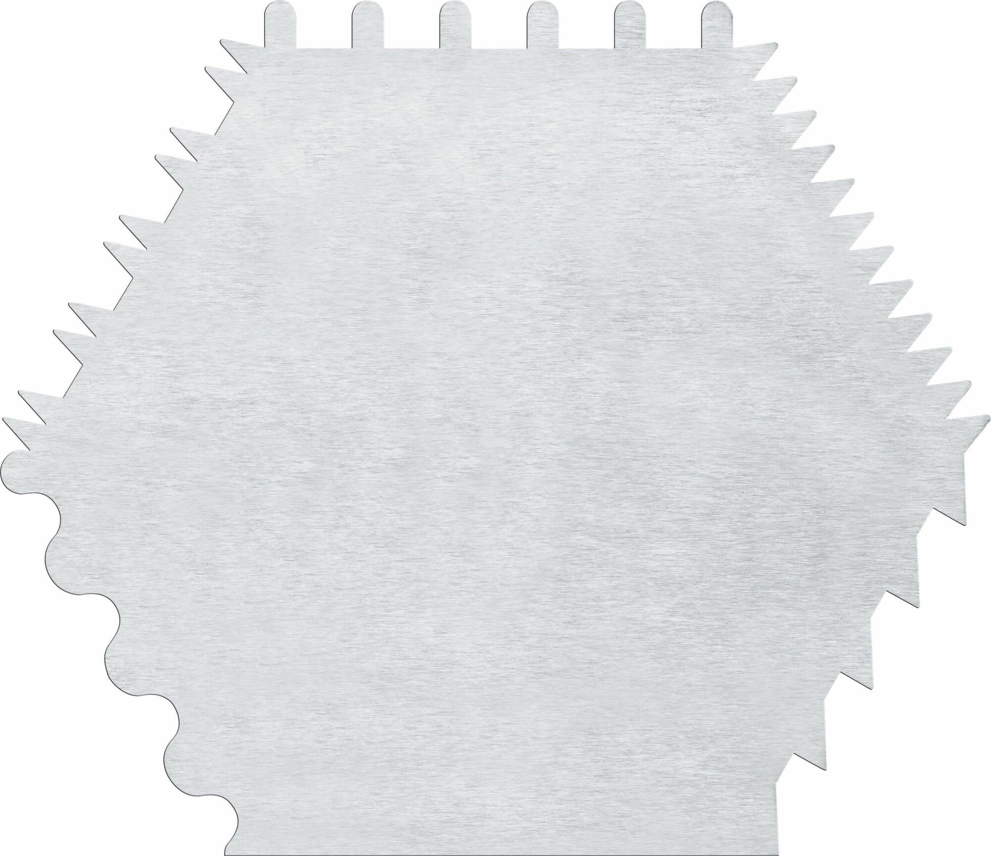 Шпатель - гребенка для декоративной штукатурки, шестигранный, 128 X 110 X 2 мм