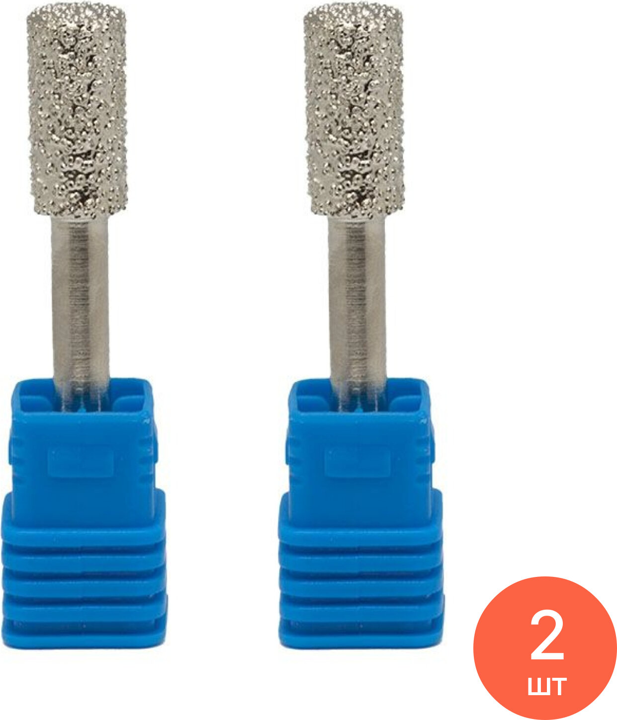 Шарошка Практика насадка, цилиндрическая, алмазная, хвостовик 6мм, длина 60мм / инструменты (комплект из 2 шт)