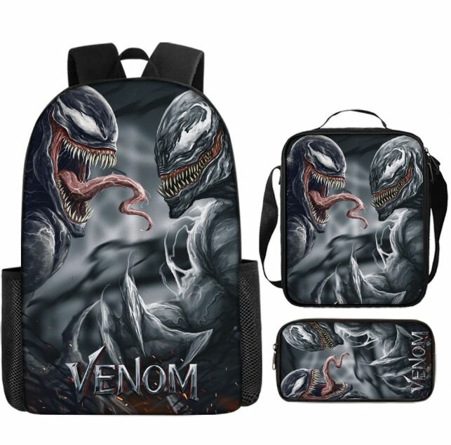 Школьный рюкзак с принтом Marvel "Venom 3 +сумка через плечо+ пенал 3 в1.