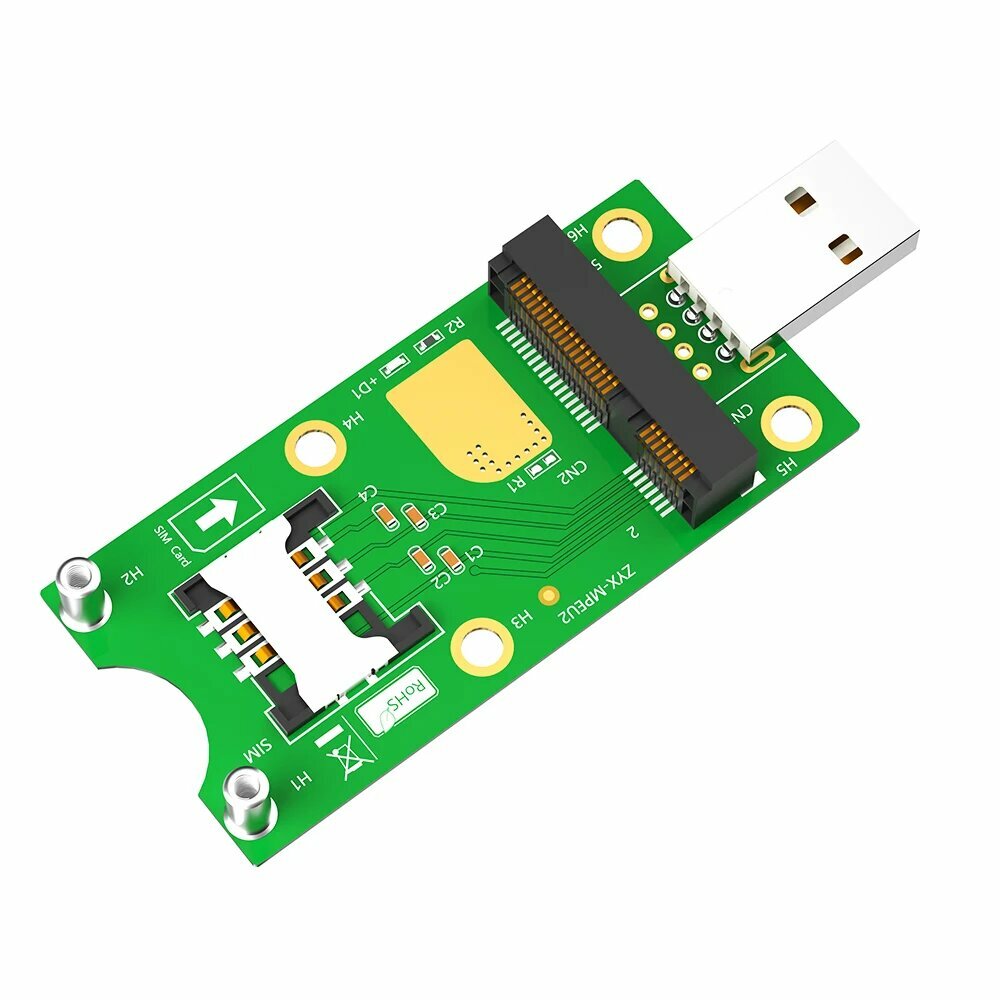 Mini PCI-E к USB адаптер с слотом для SIM-карты