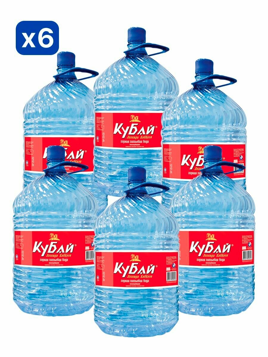 Вода питьевая Кубай 19л негазированная (бутыль одноразовая 6 шт.)