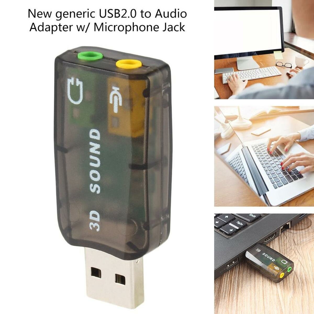 USB 2.0 аудио гарнитура наушники микрофон микрофон разъем конвертер адаптер с динамическим эффектом объемного фонового з