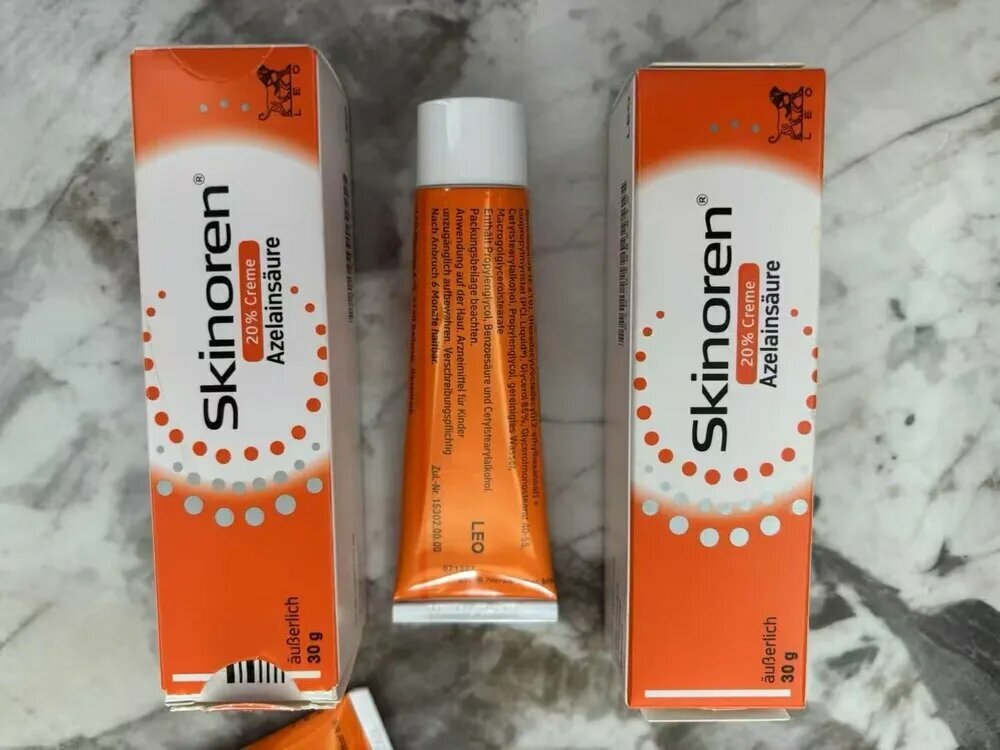 Скинорен крем 20% с азелаиновой кислотой Лечение акне и розацеа Германия, 30 г