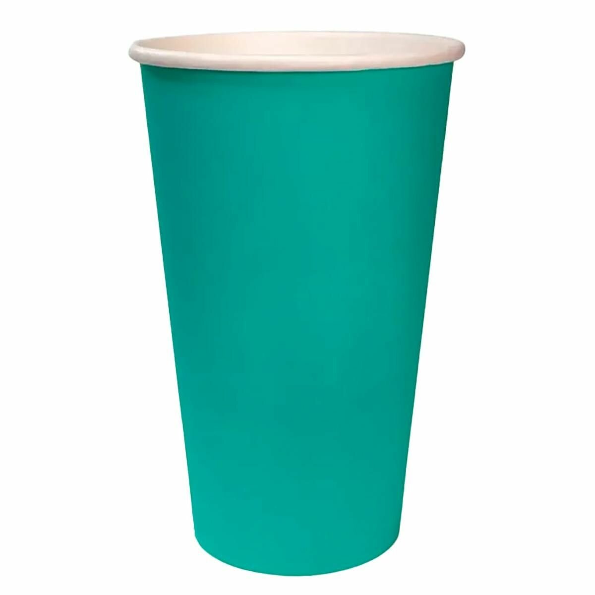 Бумажный стакан ECO CUPS Бирюзовый d 90 500 мл, туба: 50 шт.