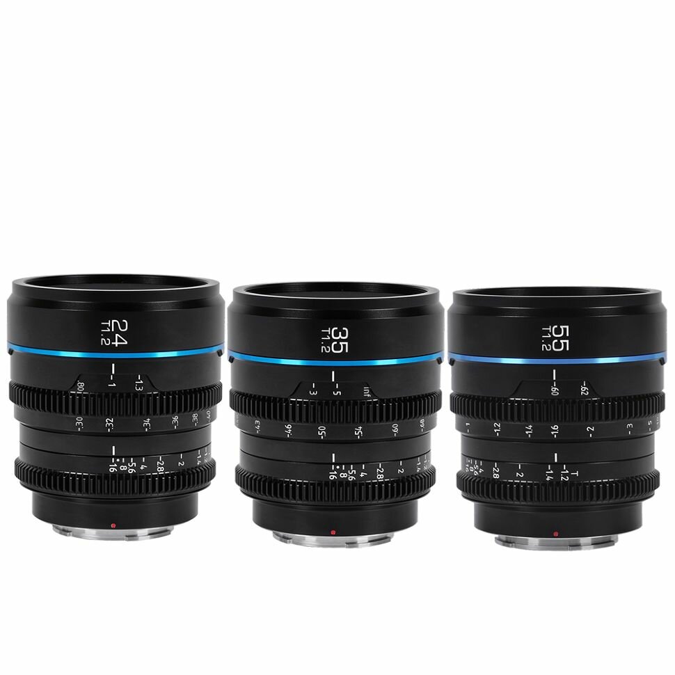 Комплект объективов Sirui Nightwalker 24/35/55mm T1.2 S35 Micro 4/3 Чёрный