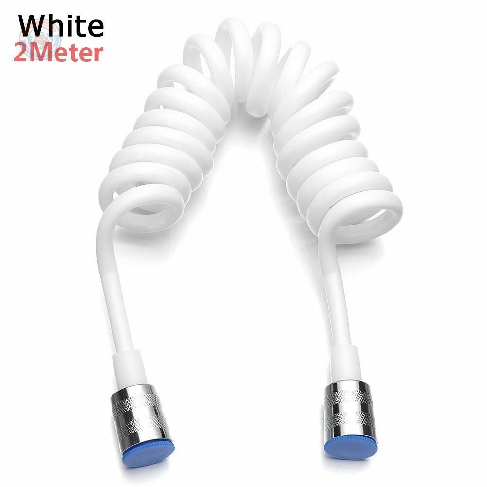 Гибкий душевой шланг с автоматическим отскоком, анти-намоткой, универсальная резьба 1/2 дюйма, выбор длины 1,5-3 м, белый и серый цвет, компактное хранение