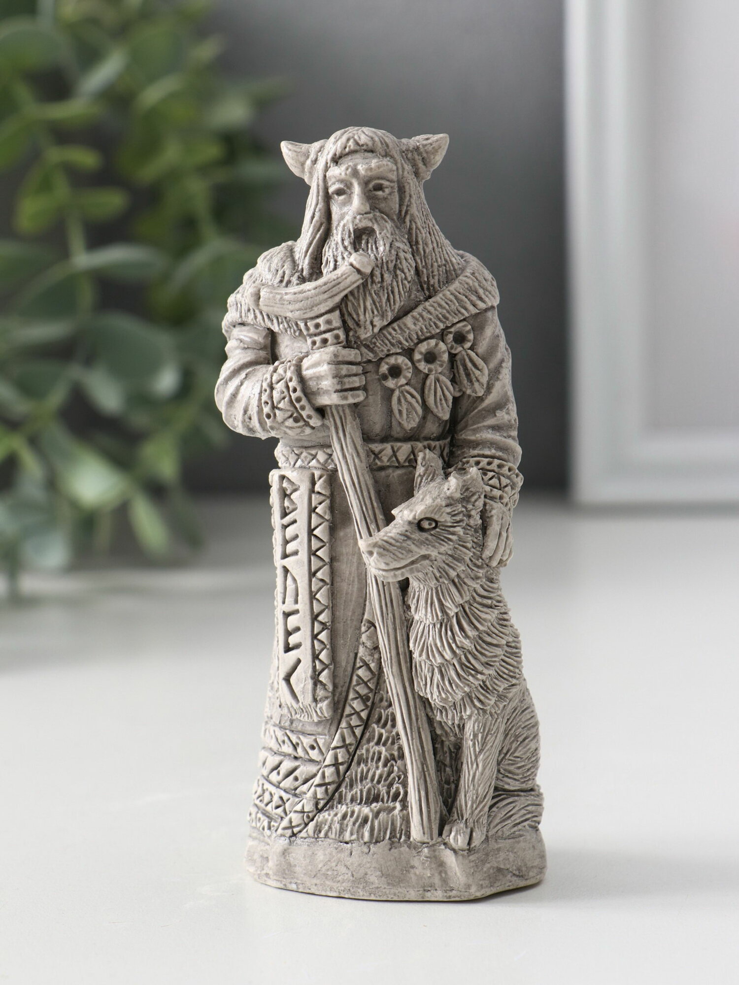 Фигурка славянский бог "Велес", 11x5x4 см, серая, цвет: серый