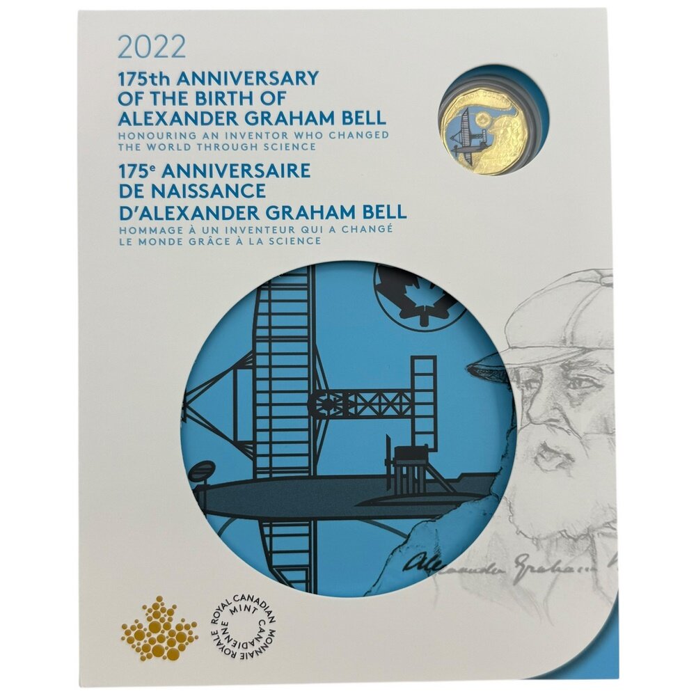 Канада, набор 5, 10, 25 центов, 1, 2 доллара "175 лет со дня рождения А. Г. Белла" 2022 г. (Буклет)