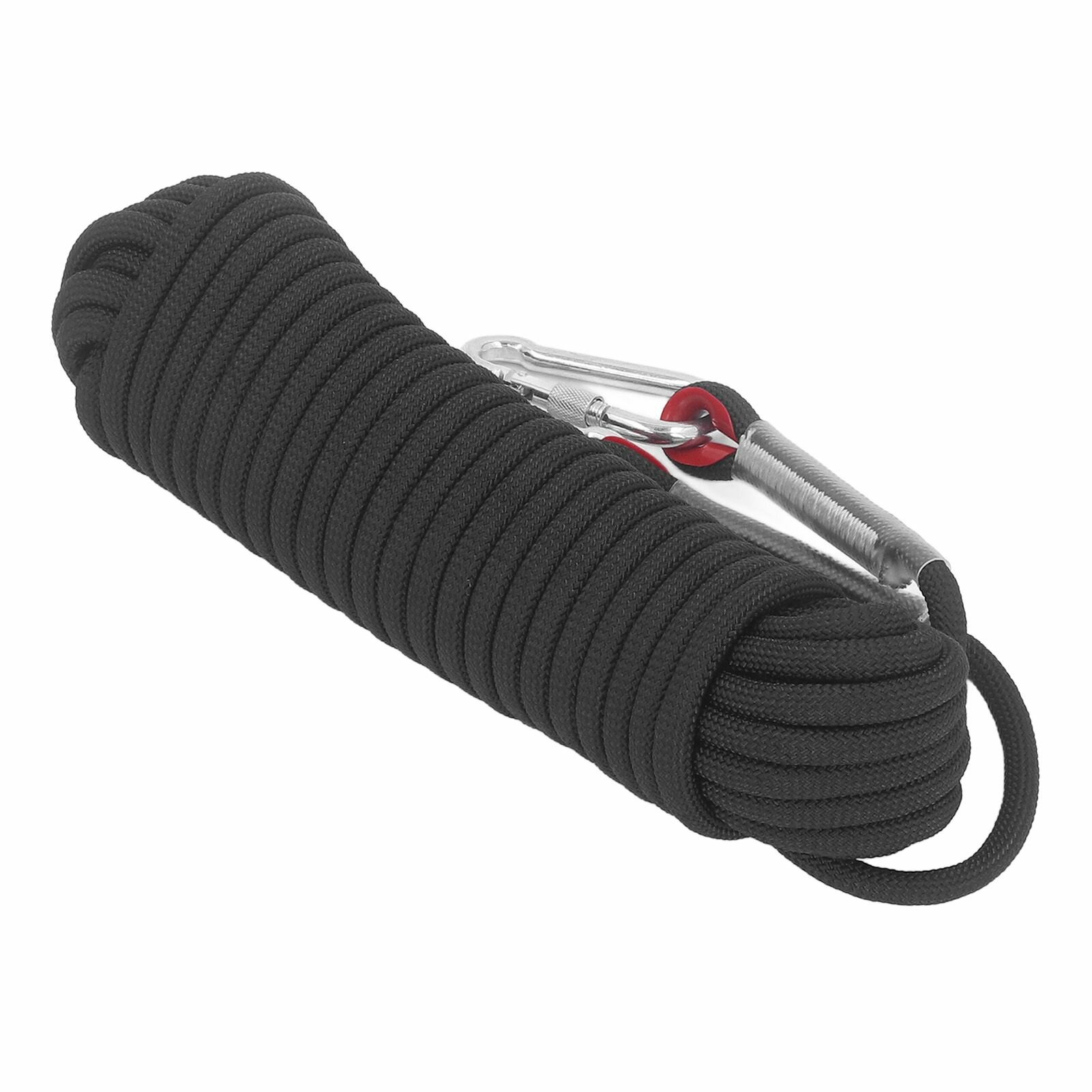 Легкая альпинистская веревка 10 м, 2 крючка, длина 20 м, диаметр 10 мм, черная, портативная и статичная для спасения и защиты на открытом воздухе