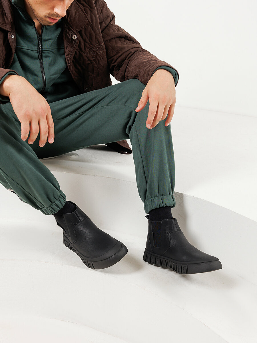 Ботинки челси челси натуральный нубук утепленные мужские 2025-2026