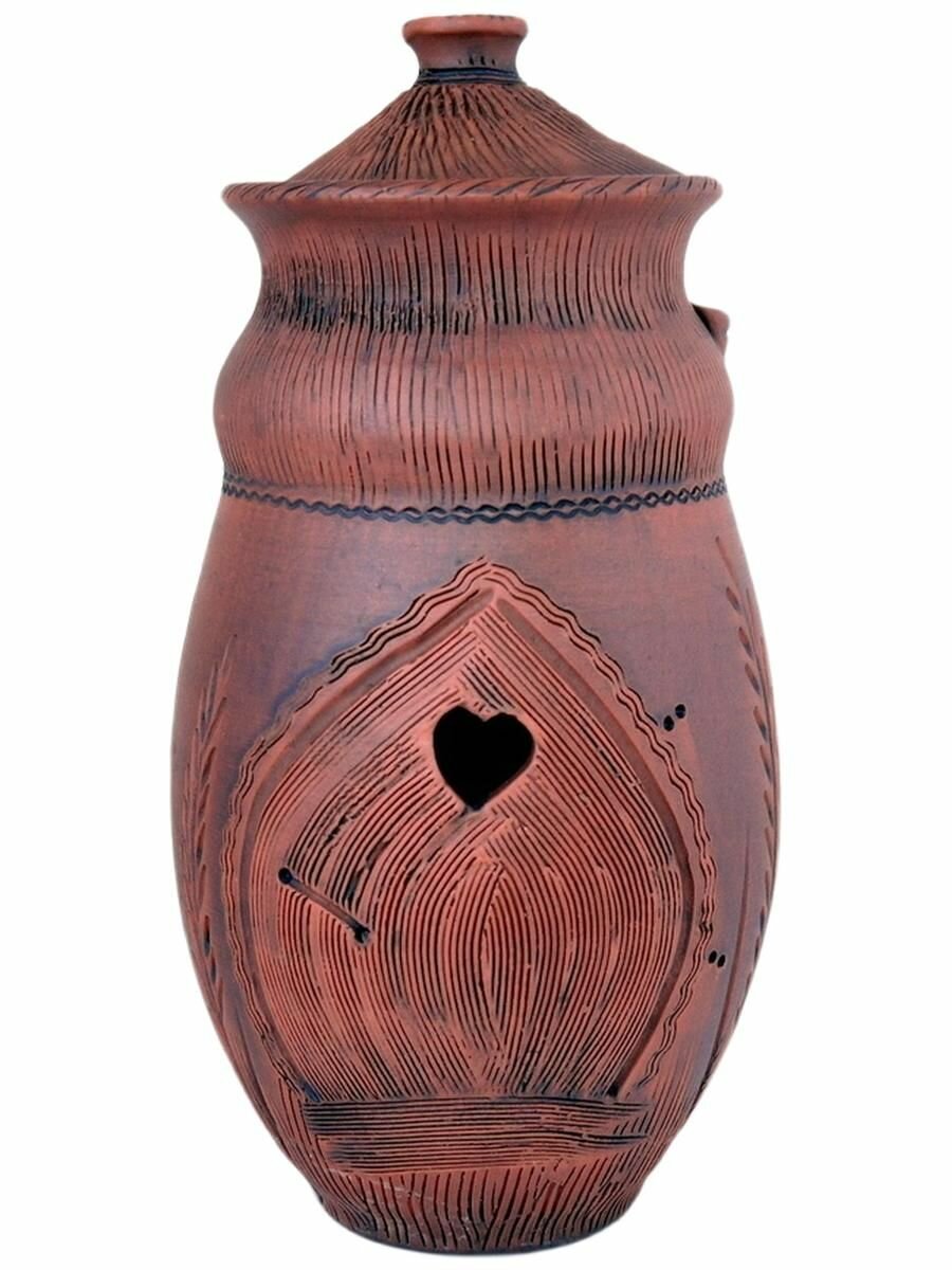 Емкость для лука, чеснока, Лук Домик 3, глина, керамика, ручная работа