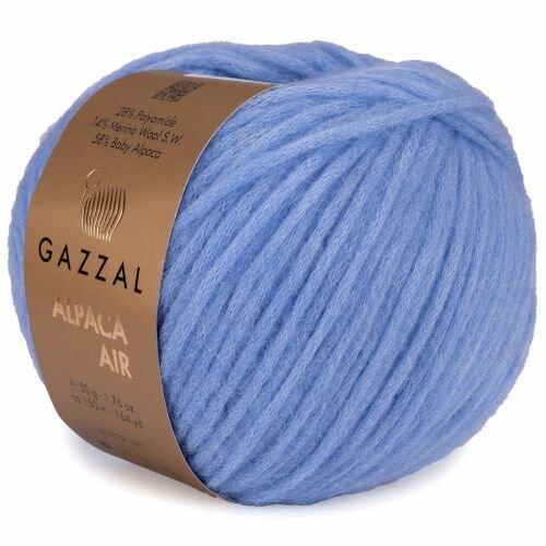 Пряжа Gazzal Alpaca Air 102 голубой (4 мотка по 50г/150м)