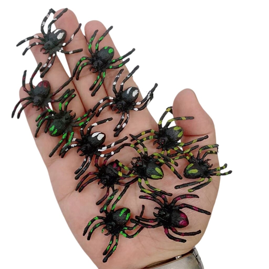 Объем 12 штук Хэллоуин Пауков Ассортимент игрушек для смешных сумок с садами