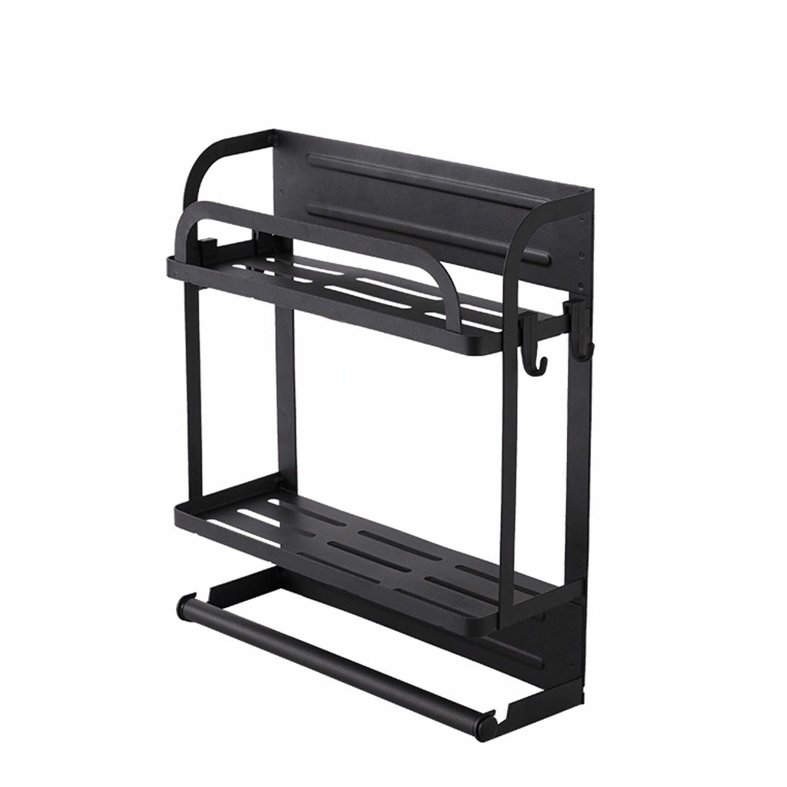 Магнитная полка для специй для холодильника, двухслойный органайзер для хранения, мощный магнит, кухонные принадлежности в стиле B для дверцы холодильника