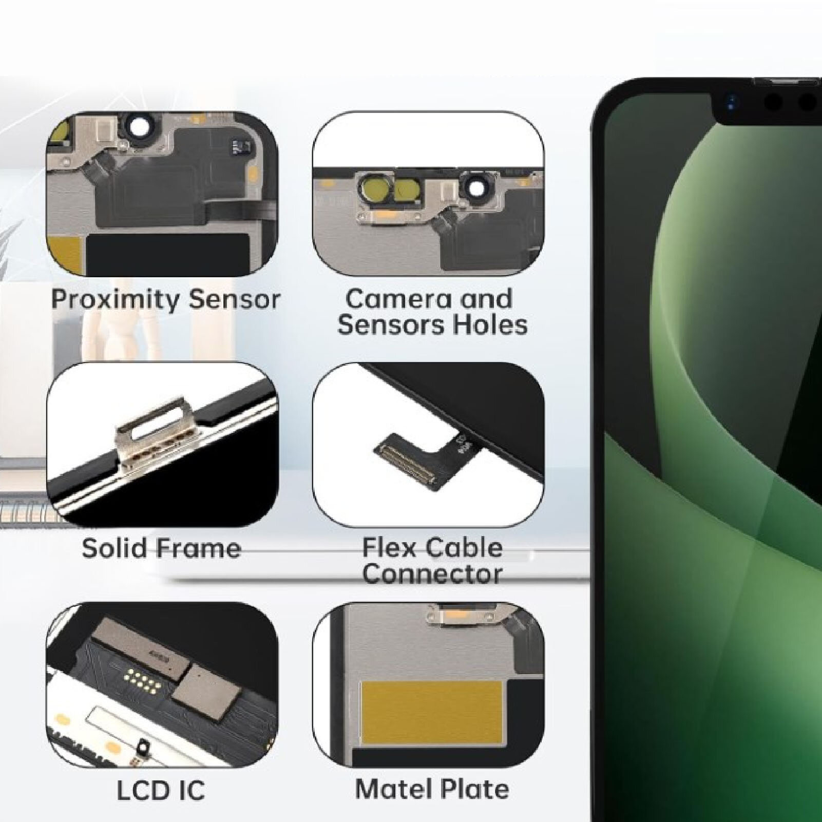 Сменный экран телефона 5,4-дюймовый телефон 3D сенсорный дисплей дигитайзер сборка с ремонтным комплектом для A2481 A2626 A2628 A2629