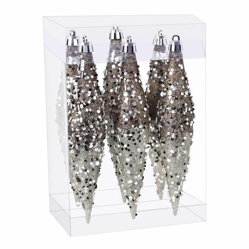 Рождественские блестящие шары для украшения елки,6 шт.