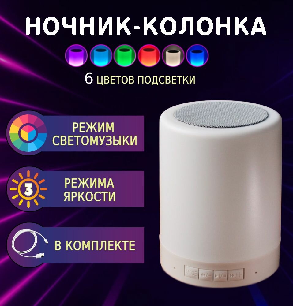 Ночник-светильник колонка 671, белый шум, дом и дача для сна настольный, детский, с bluetooth колонкой！