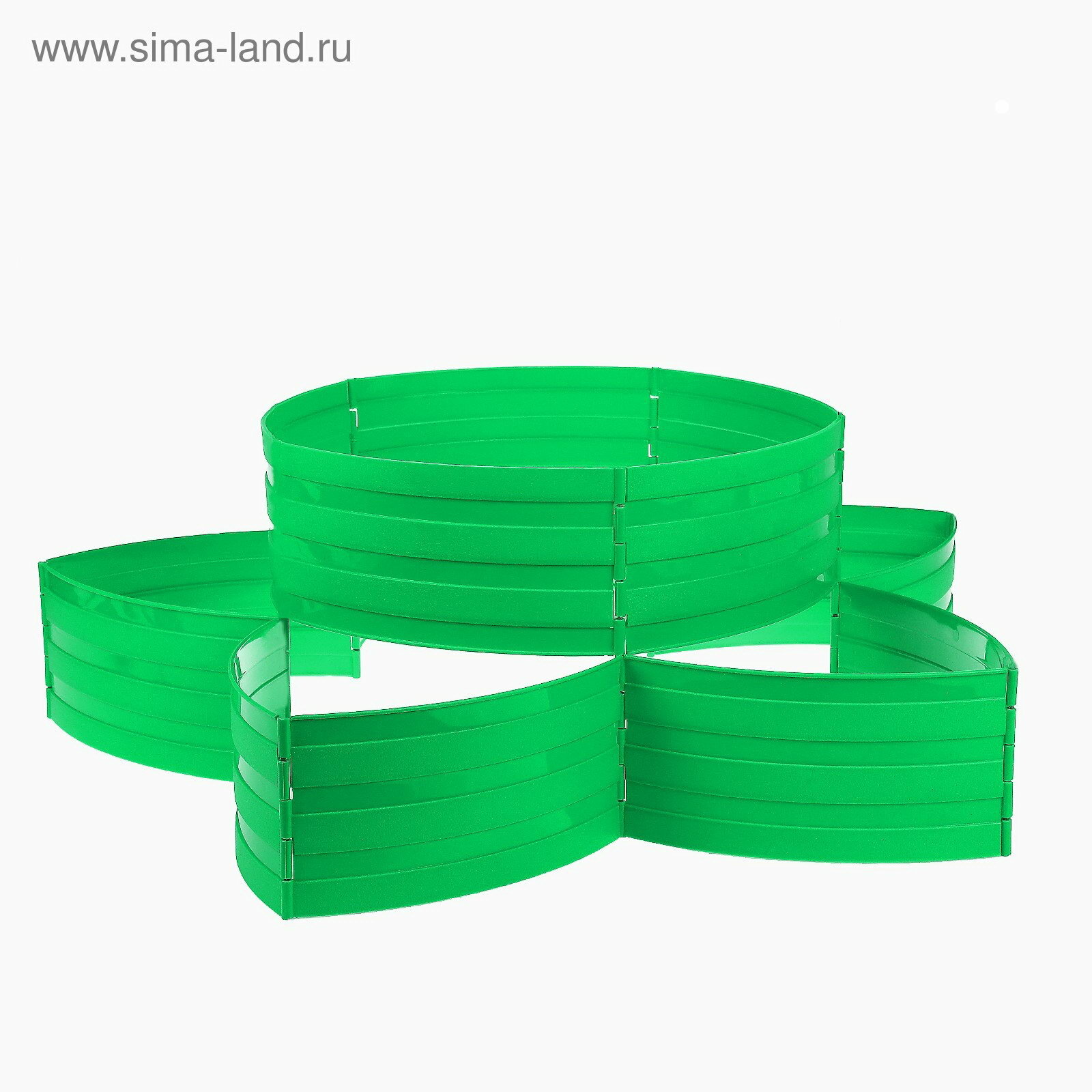 Клумба пластиковая, 15x540 см, 18 секций, зелёная, "Конструктор"