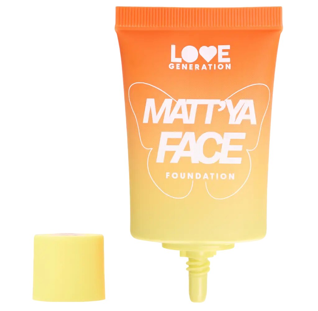 Love Generation Матирующий тональный крем c экстрактом матчи Matt'ya Face тон 02 светлый бежевый 30 мл 1 шт