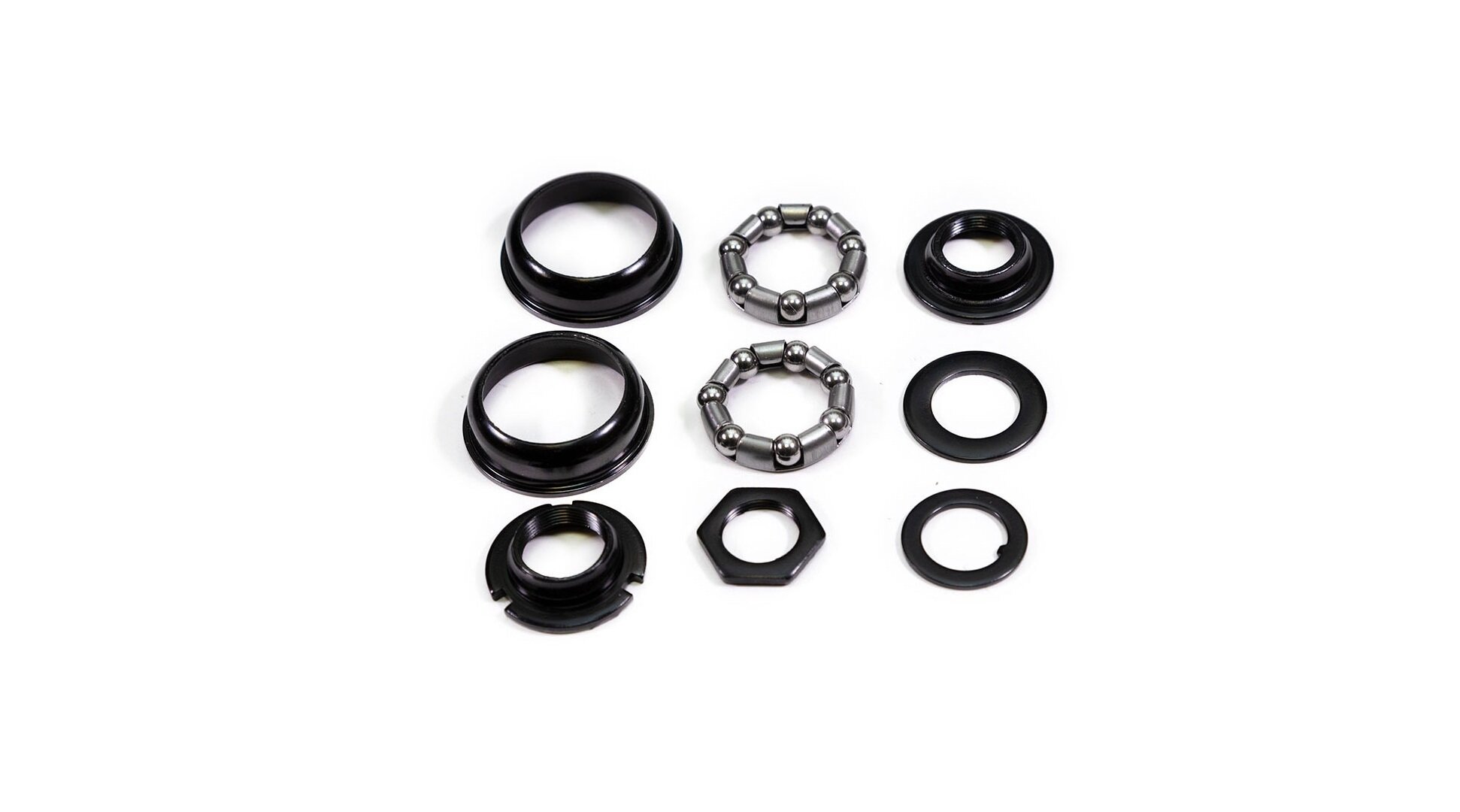 Каретка NECO для односост. шат, 9 деталей, (подш. 5/16"х7-2шт, чаш. 43,1мм-2шт; кон. лев. 3/4"х24T-LH, пр. 13/16"х24T