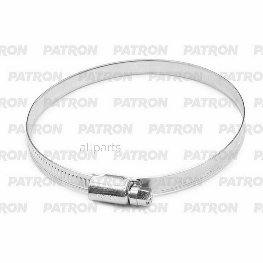 PATRON PG080100 Хомут винтовой 80-100 мм German Type лента с накаткой, ширина ленты 9 мм, W1 - оцинкованная сталь