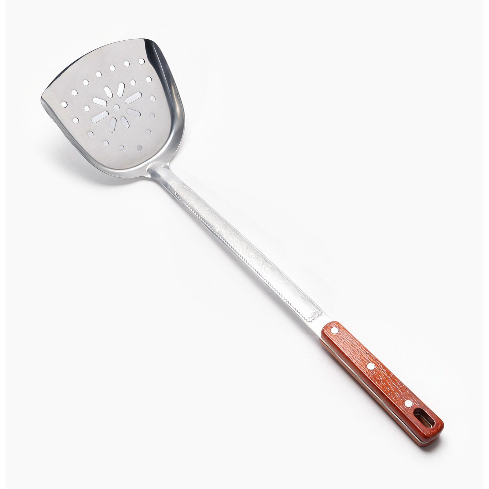 Шумовка-лопатка для казана 45 см, ширина 14 см, узбекская, с деревянной ручкой, металл