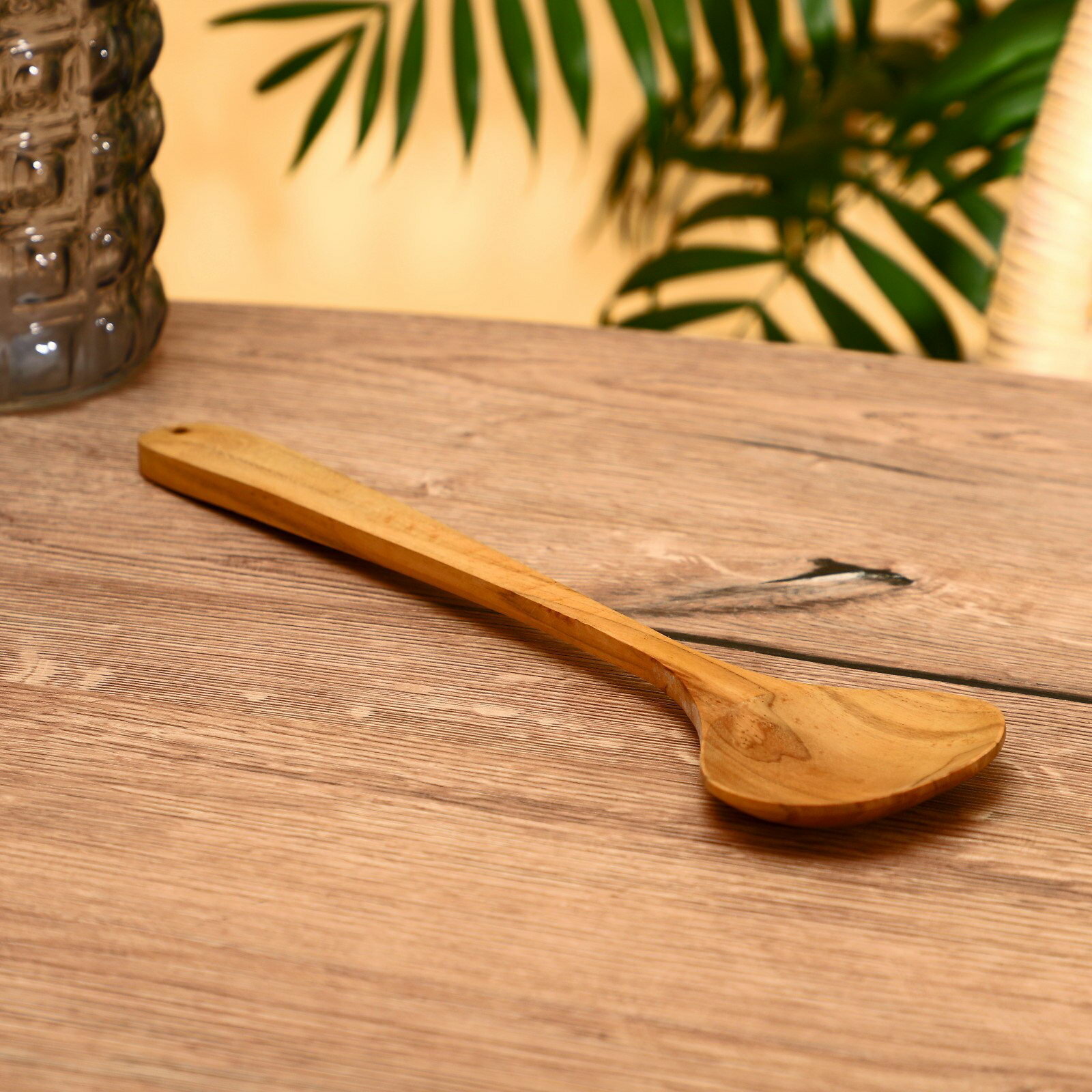 Половник, 30 см, тиковое дерево, вид: ложка, цвет: коричневый