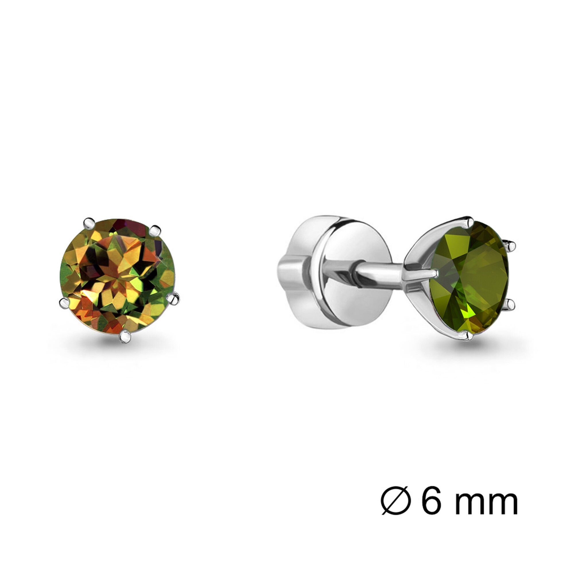 Серьги пусеты, серебро, 925 проба, родирование, султанит