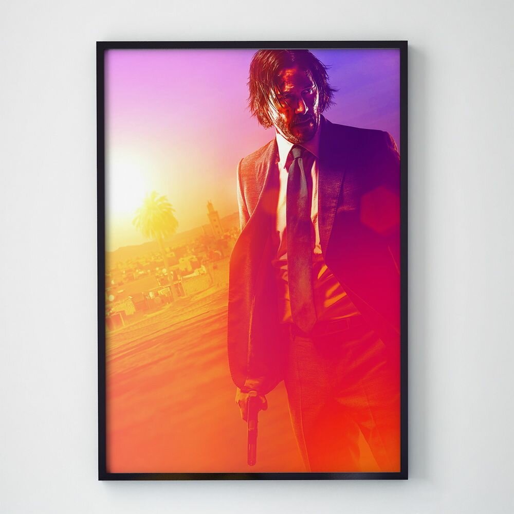 Плакат, постер John Wick, Джон Уик на холсте, размер 60х84см