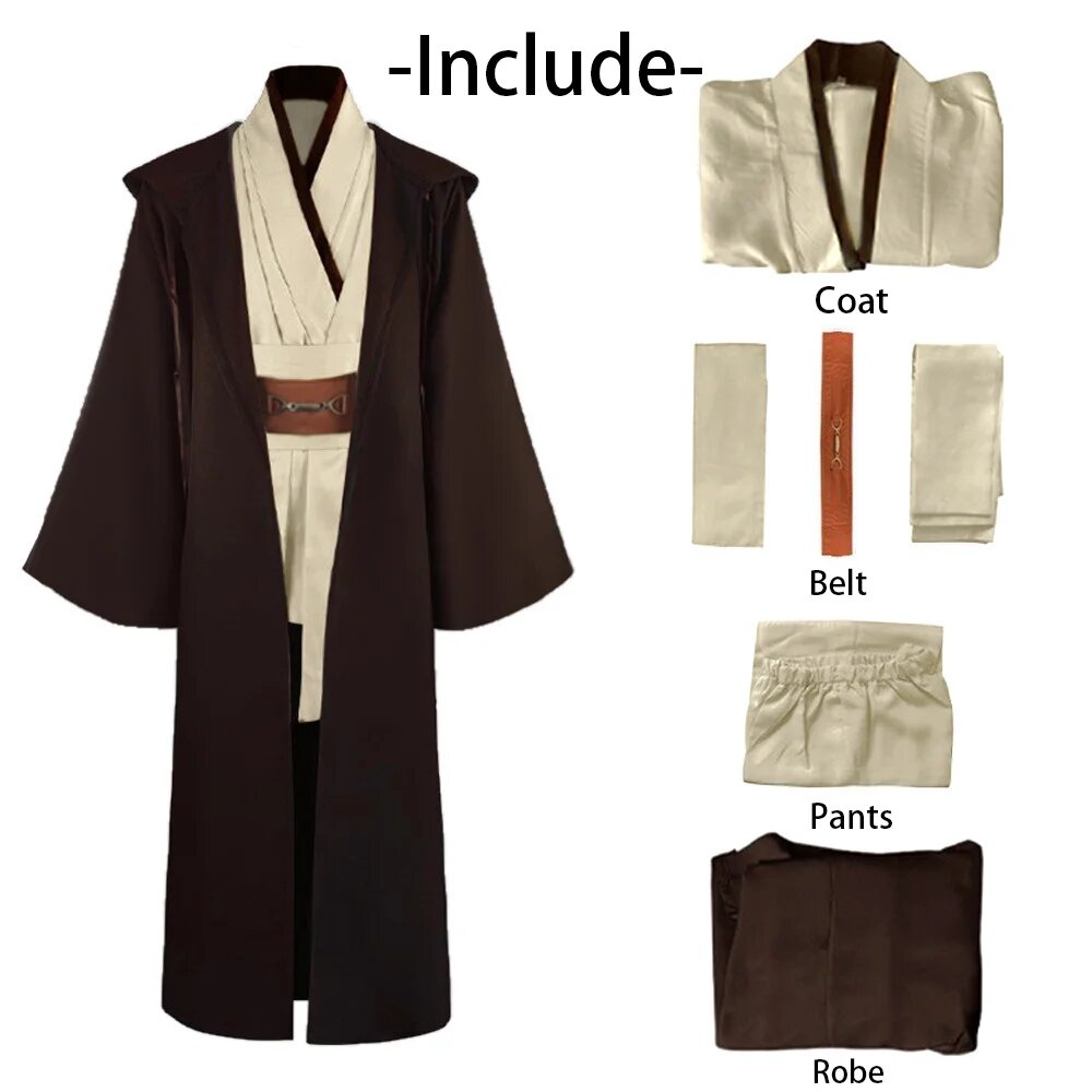 Костюм Оби-Вана Кеноби BOOCRE, полиэстер, унисекс Коричневый, XXL, B