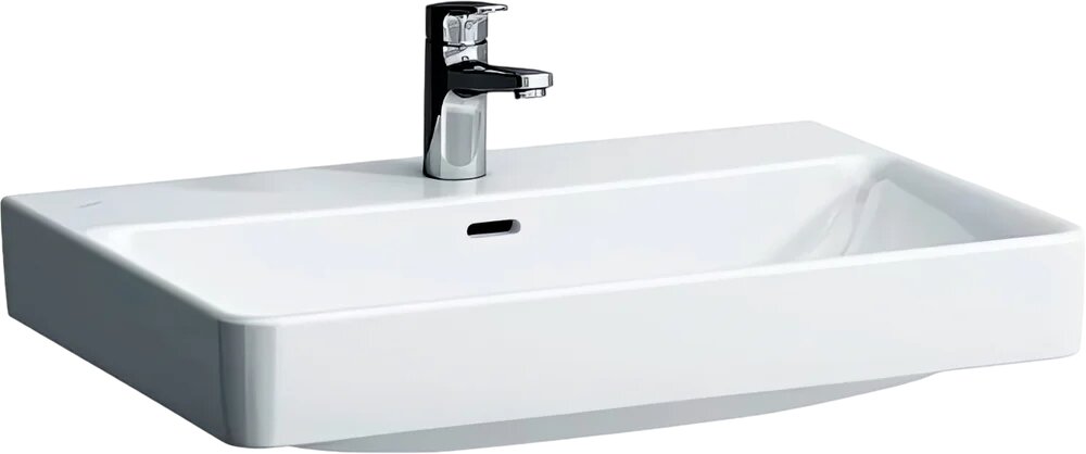 Мебельная раковина Laufen Pro S 8.1096.7.000.104.1 70 подвесная, фарфоровая, раковина для ванной, со сливом-переливом, белая, прямоугольная