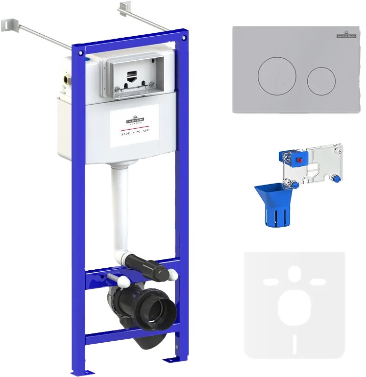 Инсталляция с кнопкой Lavinia Boho RelFix 77020048 42, 5 см, крепление к стене/к полу, кнопка для унитаза хром, матовая