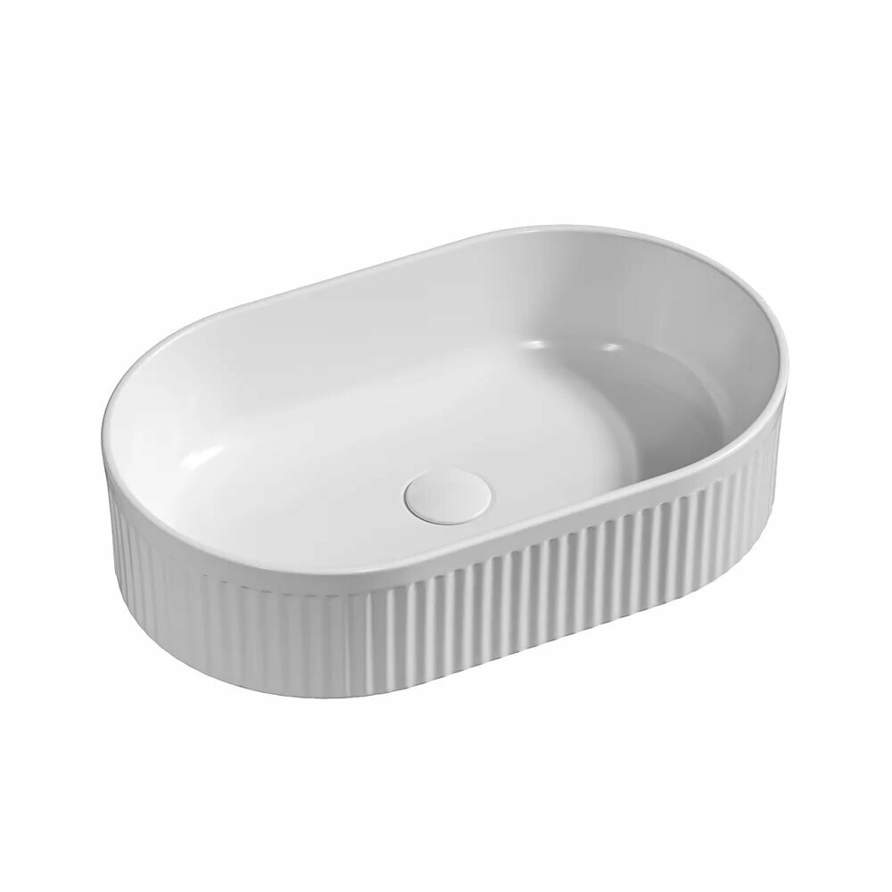Накладная раковина Grossman Cristal GR-3062 50 накладная, без отверстия под смеситель, фаянсовая, овальная, раковина для ванной, белая, глянцевая