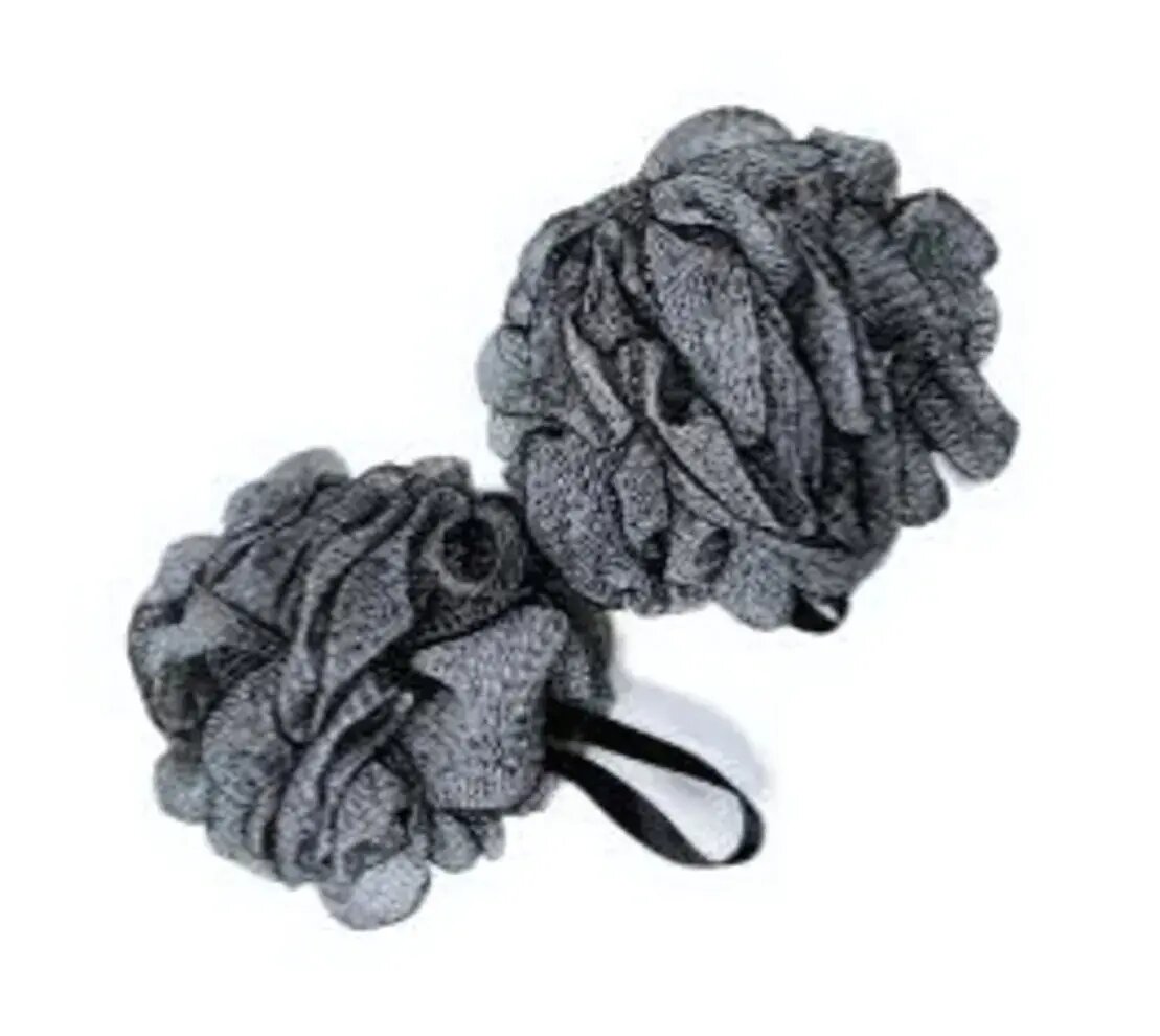 Мочалка для тела полипропиленовая шар, черный/белый, 50 гр, удобство и качество