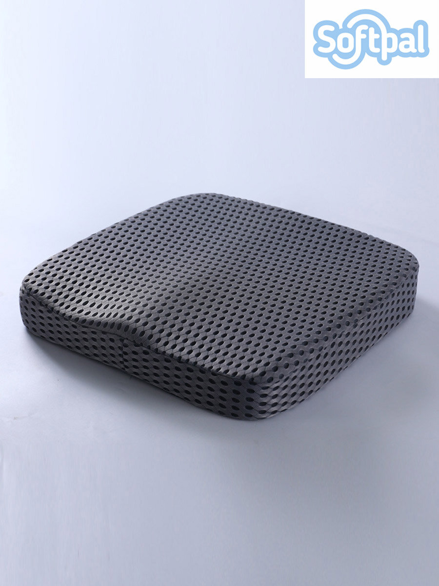 Подушка ортопедическая на кресло, стул с эффектом памяти, для беременных, для позвоночника и геморроя, серая сетка