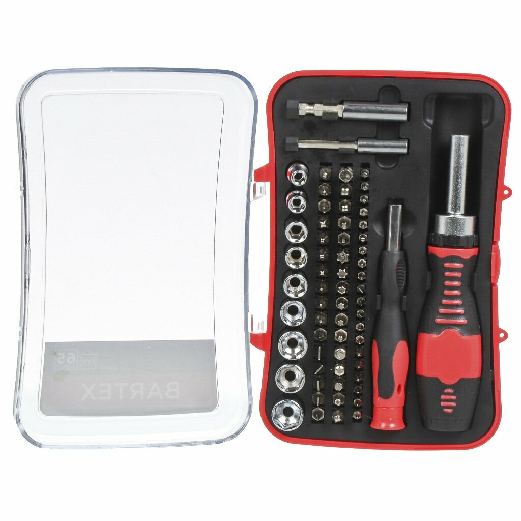 Набор инструментов Bartex, металл, пластик, кейс, 65 предметов
