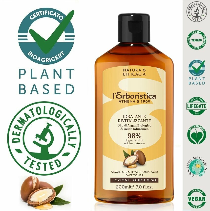 Натуральный антивозрастной Тоник для лица с маслом Аргана и Альфа Гидроксикислотой