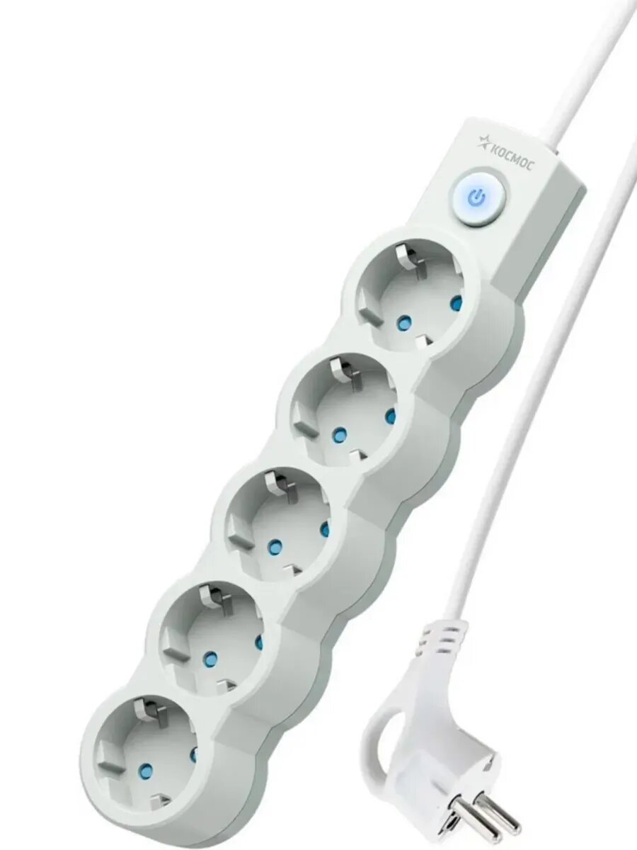 Удлинитель бытовой YKsm1.5m-5g-Z-V10A-W 5 розеток 1.5м