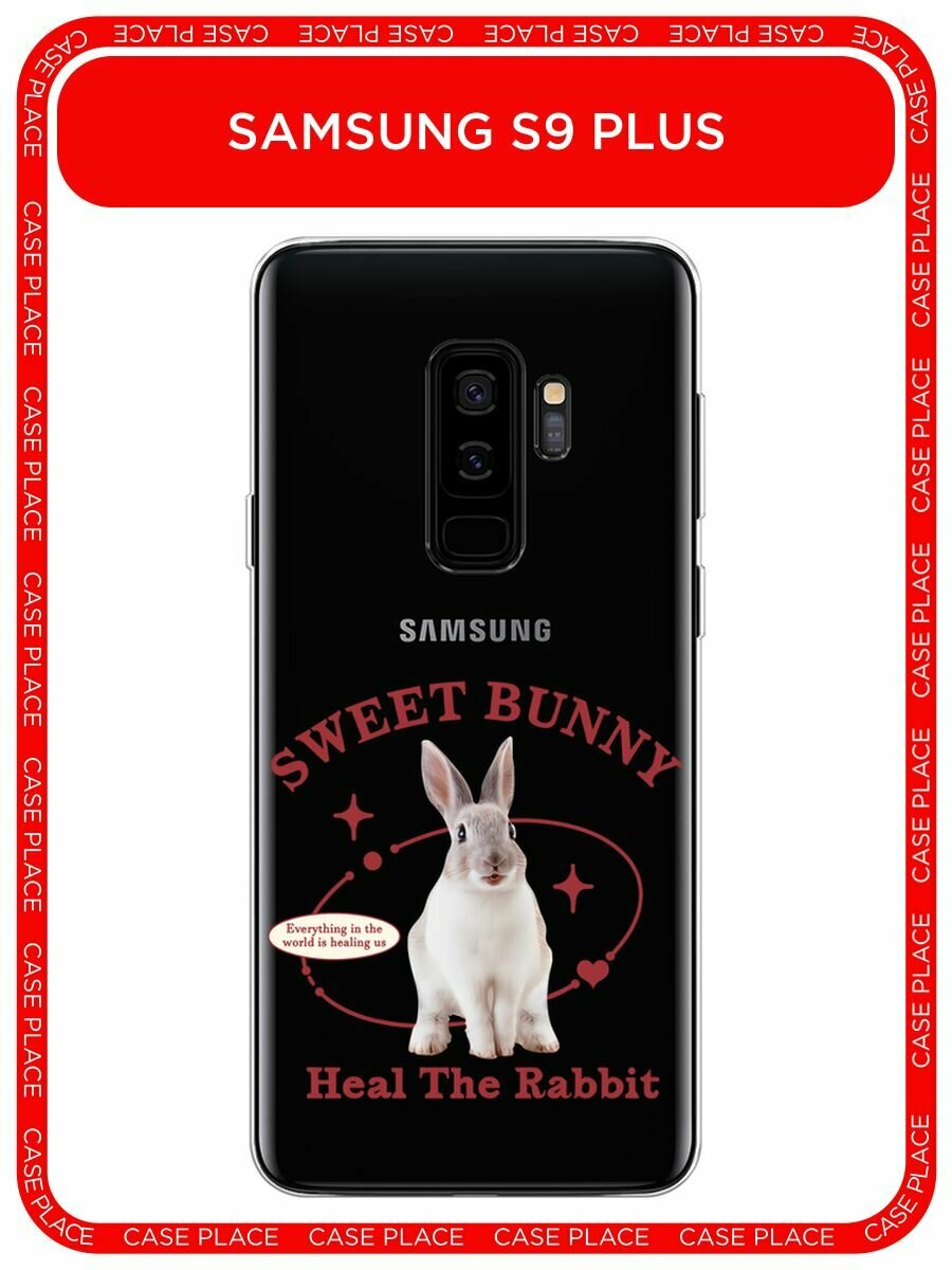 Чехол на Samsung Galaxy S9 + / Самсунг Галакси С9 Плюс с принтом "Heal the rabbit", прозрачный