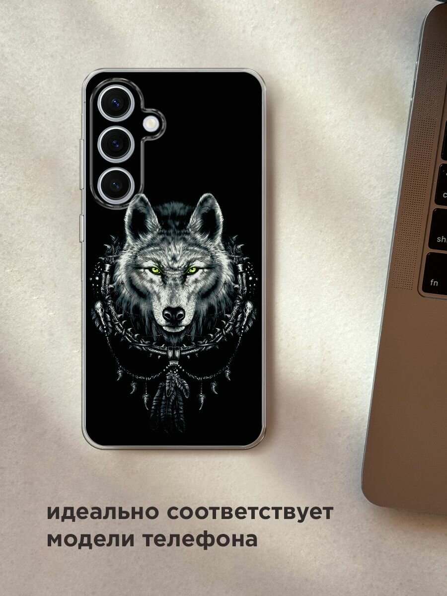 Чехол на Samsung Galaxy S24 FE 5G / Самсунг S24 FE с принтом "Волк оберег" — фото 1