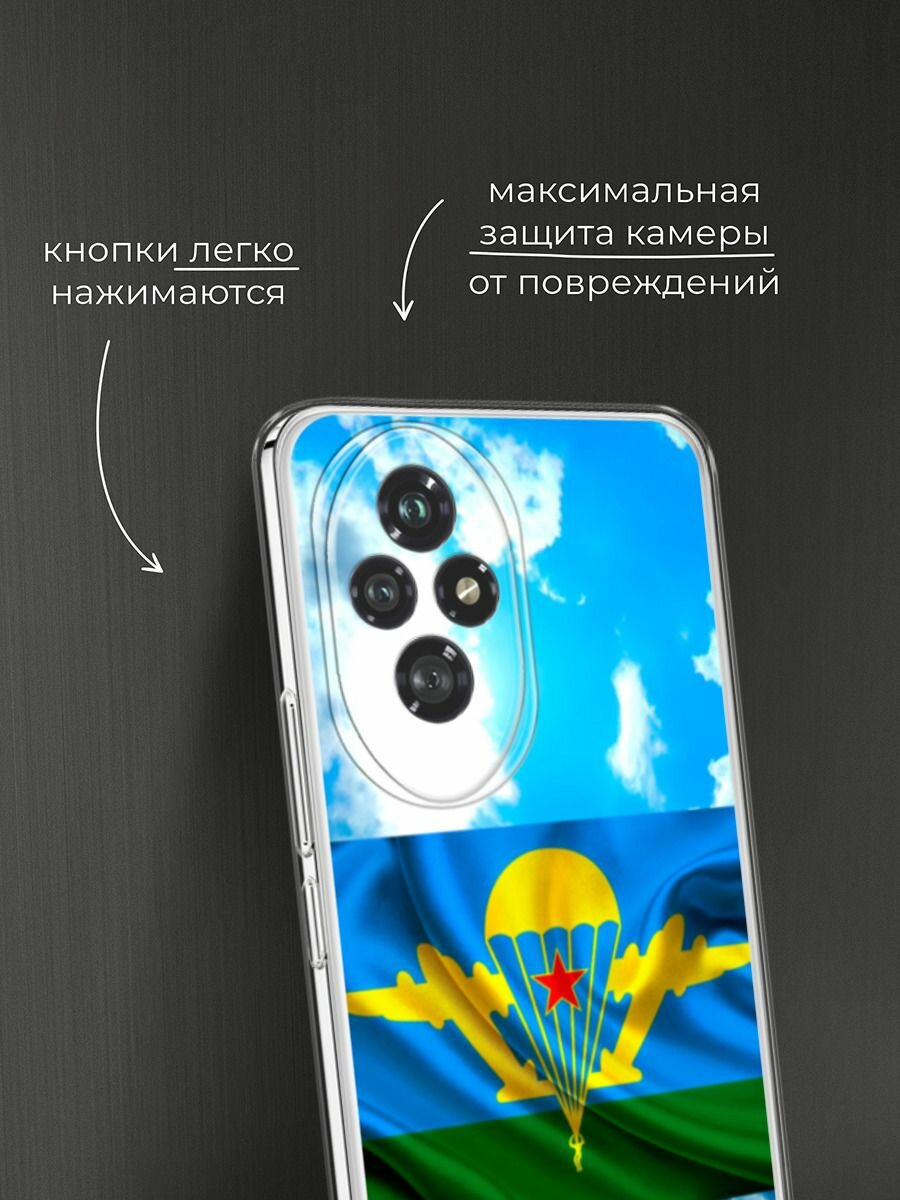 Чехол на Honor 200 / Хонор 200 с принтом "ВДВ флаг в небесах" — фото 1