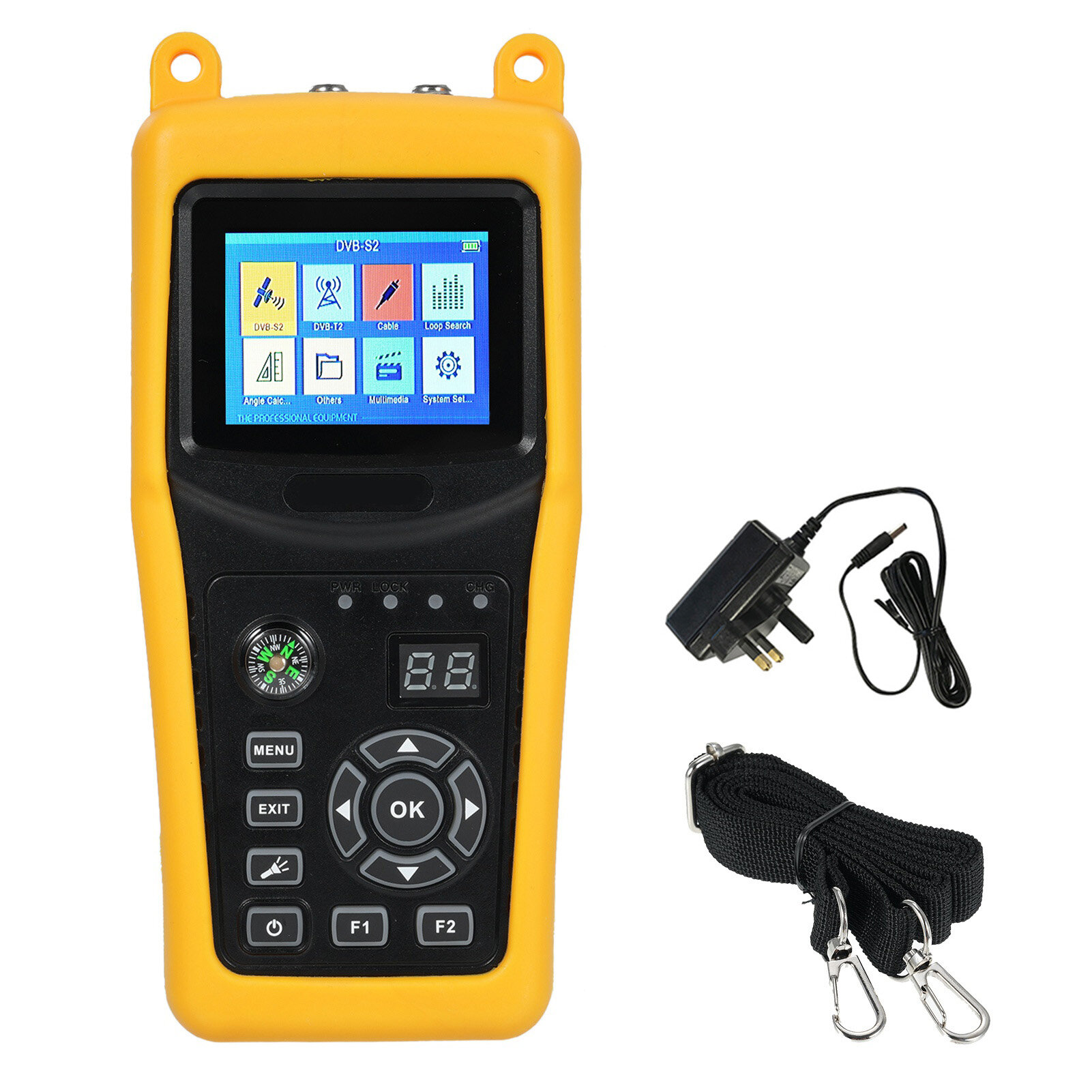 Цифровой измеритель уровня сигнала спутникового сигнала Satlink ST-5032 DVB-S2/S ISDB-T J83B, диапазон частот 950–2150 МГц, 2,4-дюймовый TFT LCD-экран, компас, устройство для измерения уровня сигнала на открытом воздухе и в кемпинге.