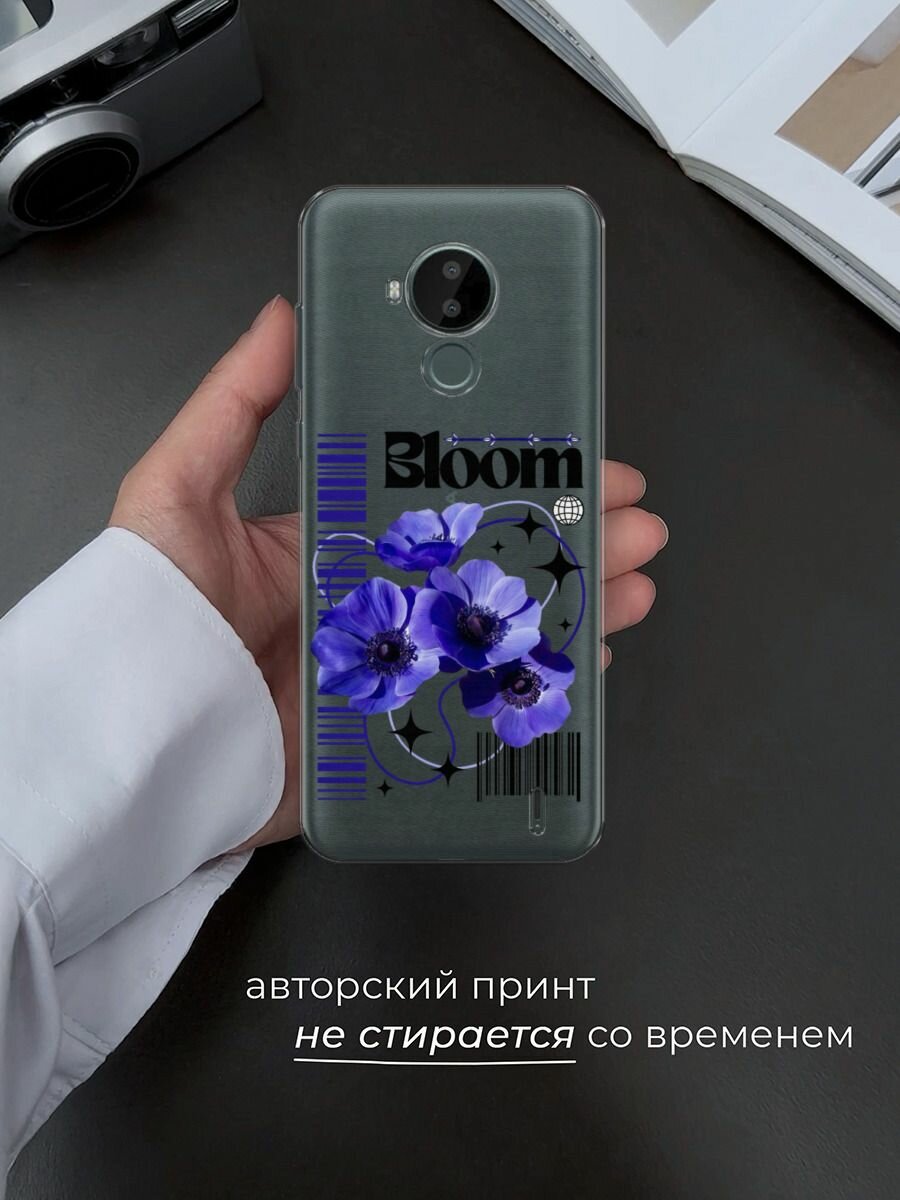 Чехол на Nokia C30 / Нокия C30 с принтом "Завораживающие анемоны", прозрачный — фото 1